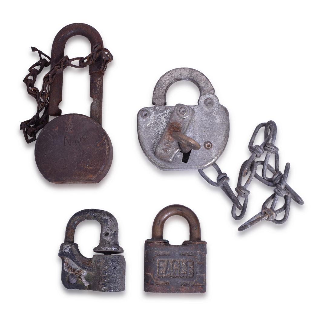 Four Transportation Locks Brass Eagle W/ Ford, Norfolk And Western ...