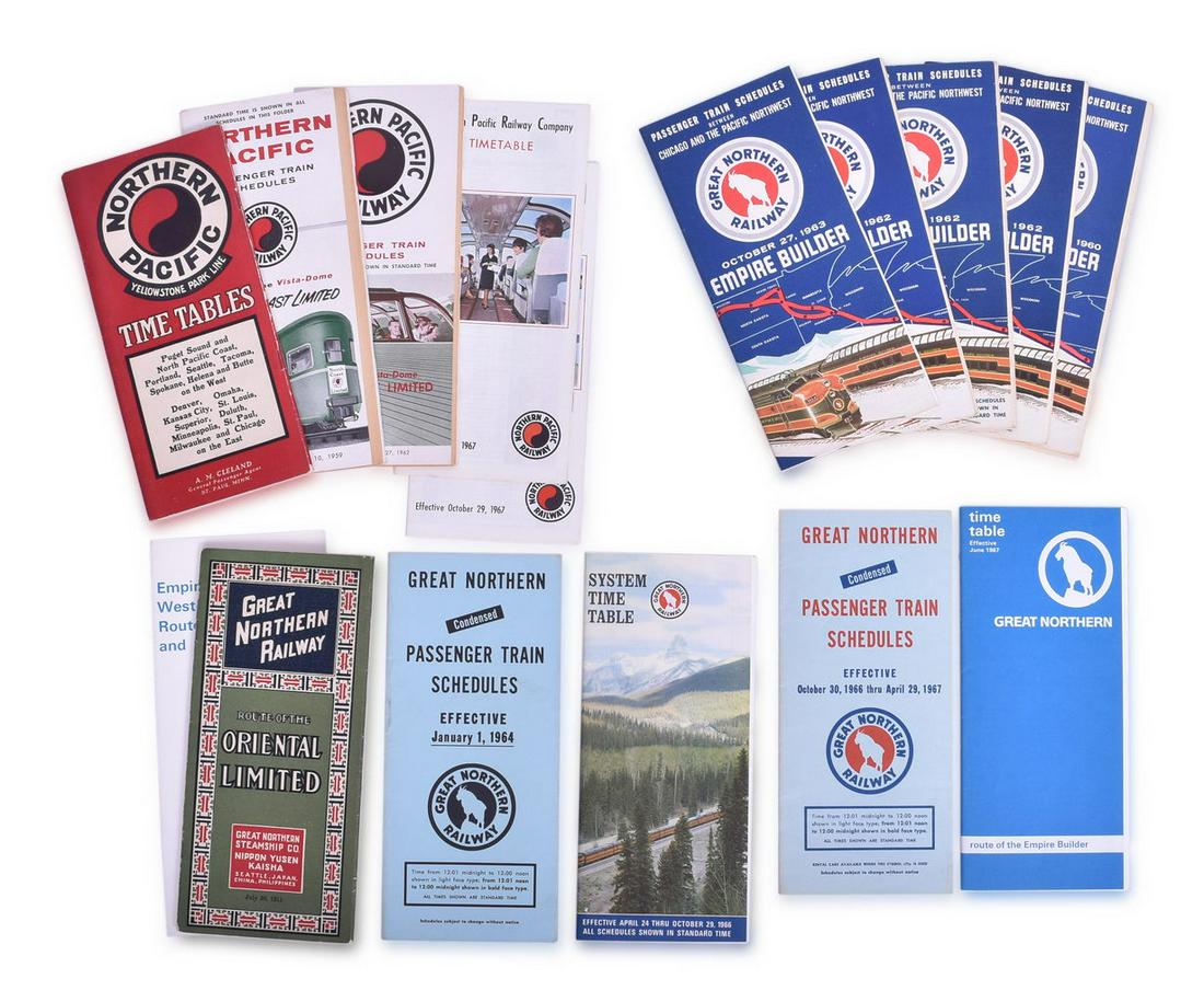 Sixteen Northern Railroad Timetables And Map - 1911 To 1967 Northern ...