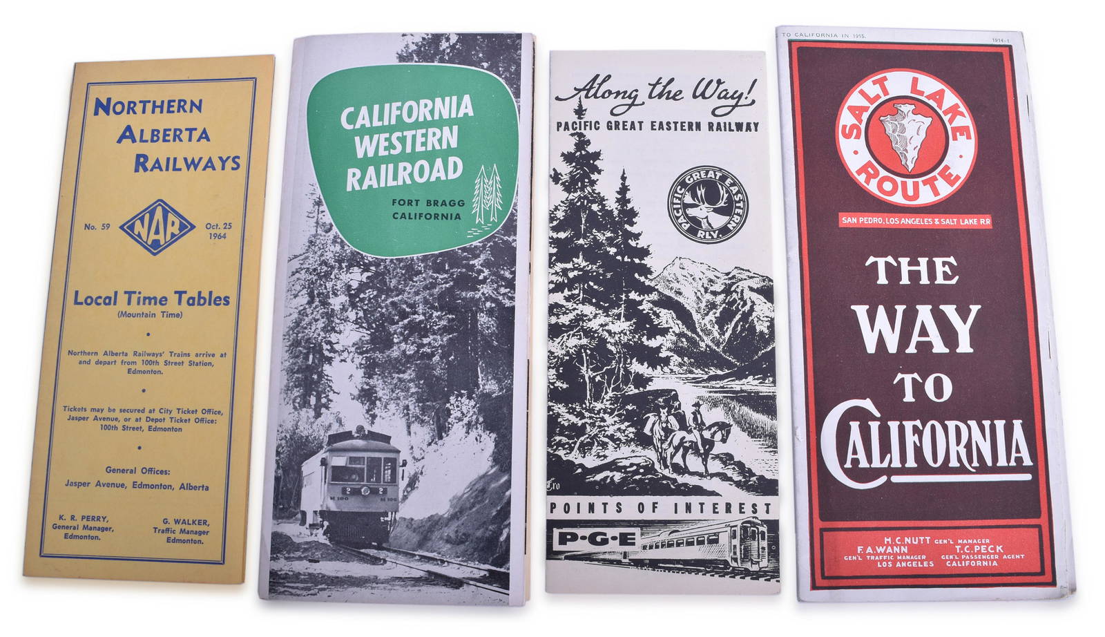 Seventeen Pacific And Northern Pacific Railroad Timetables And ...