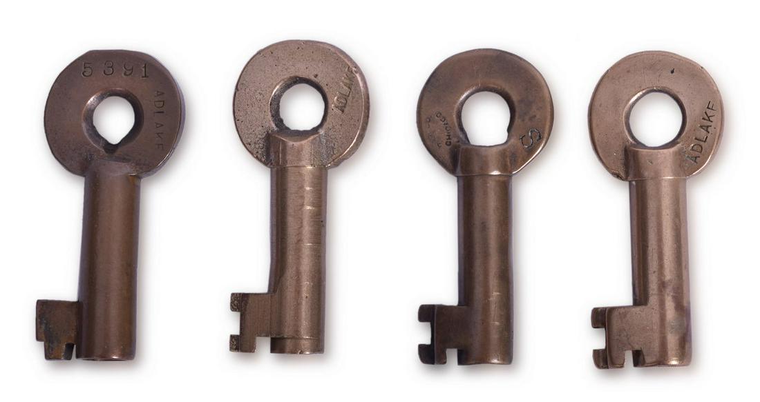 Four Brass Railroad Keys - Colorado & Southern, Denver & Rio Grande ...