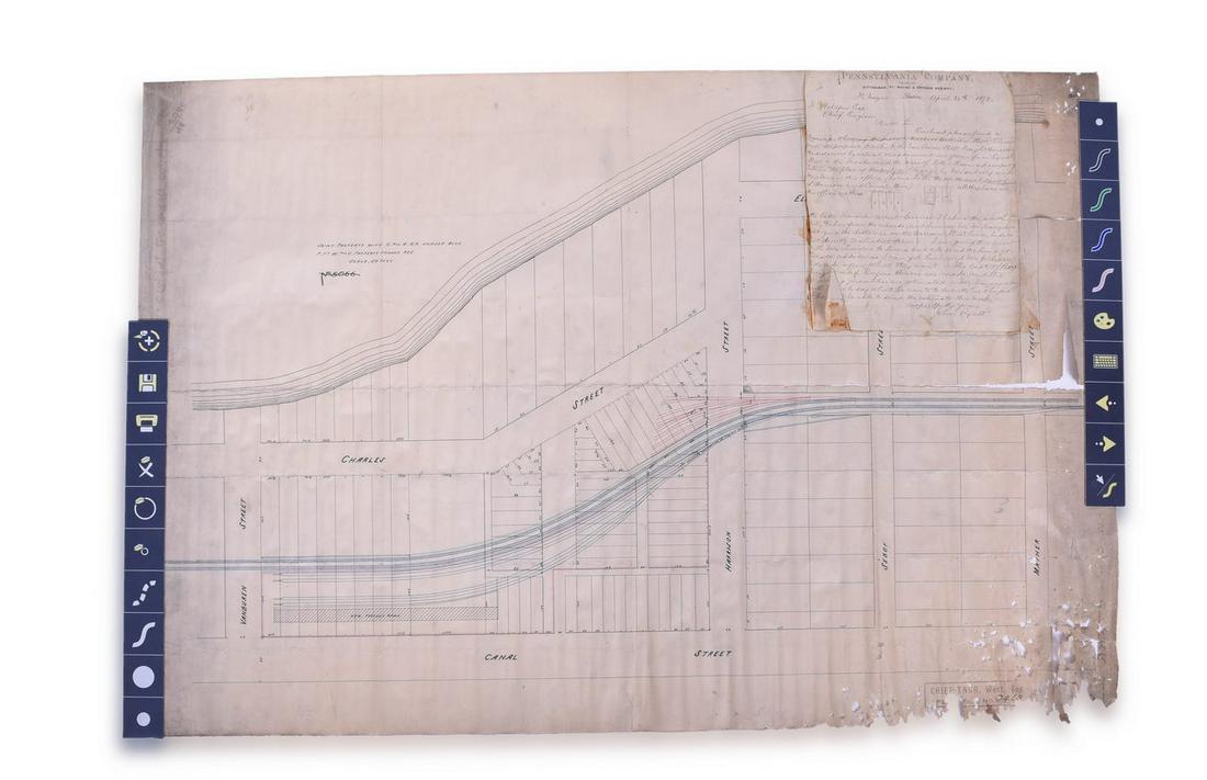 Seven Pennsylvania Railroad Blueprints - 1872 Fort Wayne Station And ...