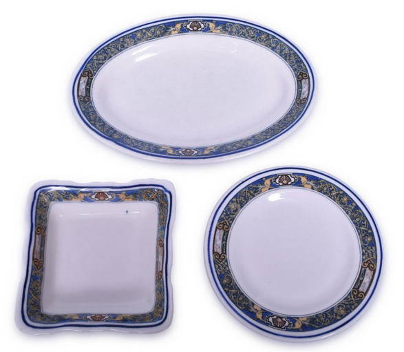 Three Pieces Of Reading Railroad China Stotesbury Pattern Plates