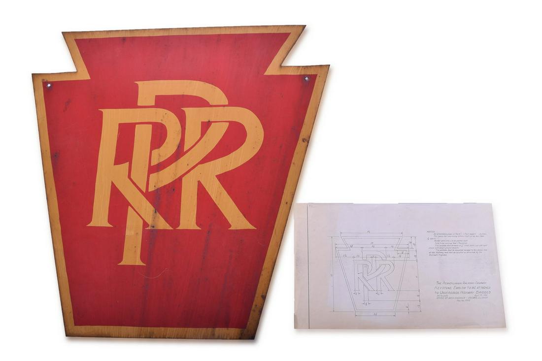 Steel Shop Painted Pennsylvania Railroad Keystone Sign
