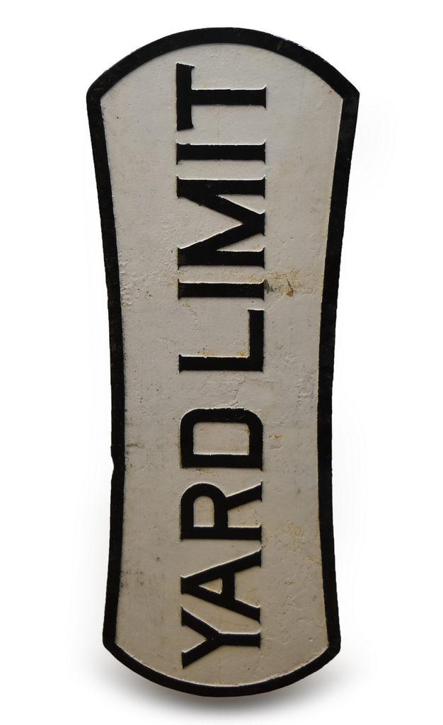 Cast Iron Railroad Yard Limit Sign Auction