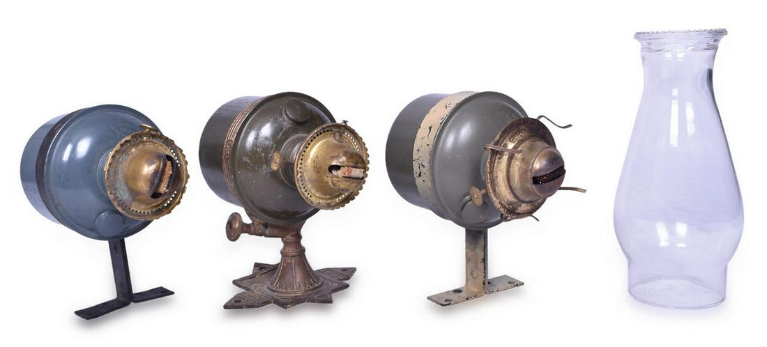 Three Adams & Westlake Wall Mounted Railroad Car Lamps