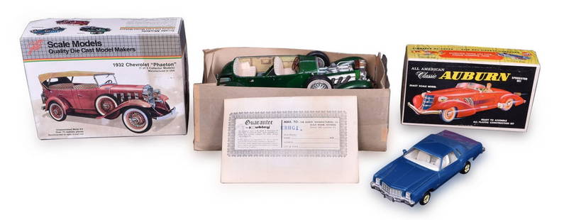 Four Scale Model Kit Cars Die Cast And Plastic Scale Models 1932 Chevy ...