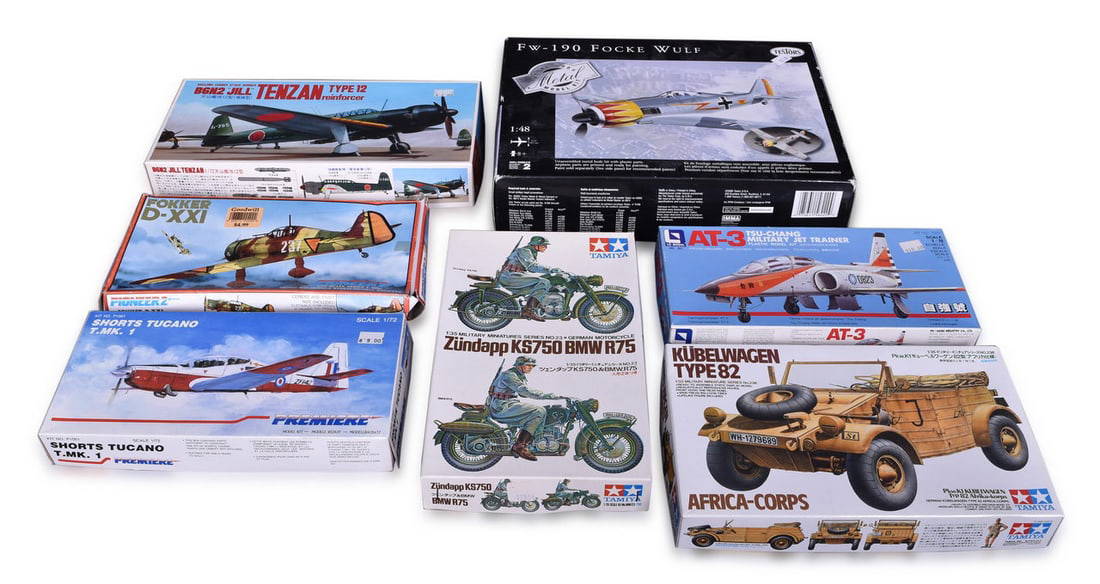Group Of Seven Foreign Military Model Kits - Unbuilt New In Box ...