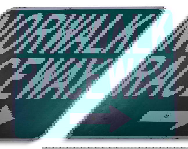 Norwalk Raceway Park Aluminum Traffic Sign Green Background