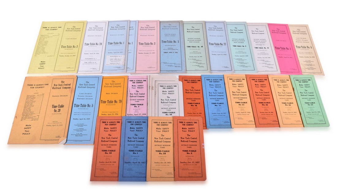 Thirty-three New York Central Railroad Employee Timetables - 1950 To ...