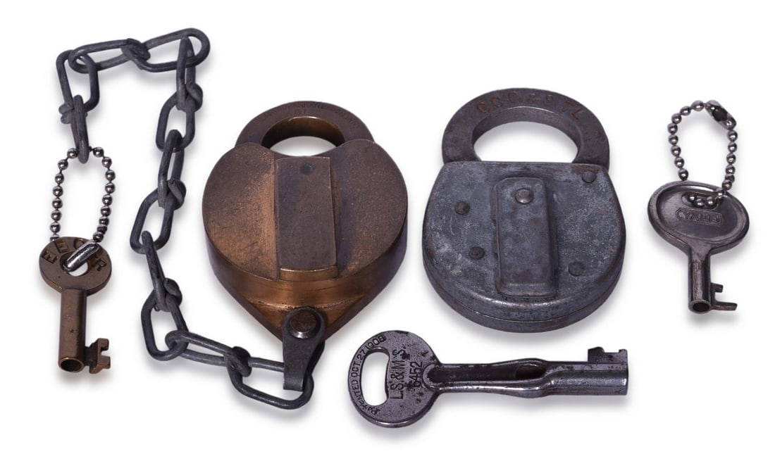 Railroad Locks & Keys - Big Four, East Erie Commercial, Standard Oil ...