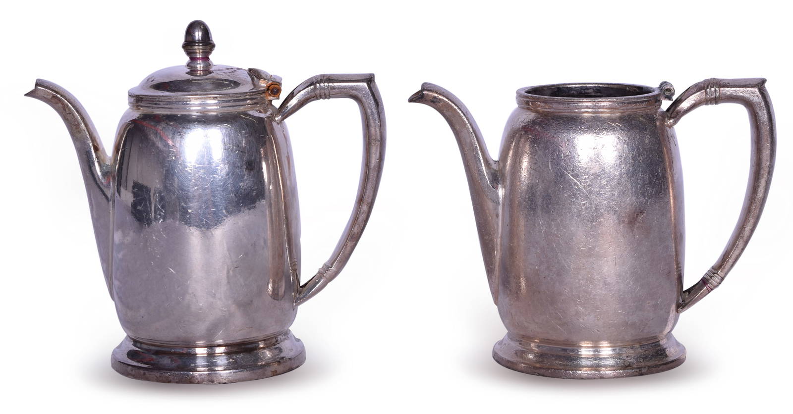 Pair Of Silver Soldered Kansas City Southern Lines Railroad Coffee Pots ...