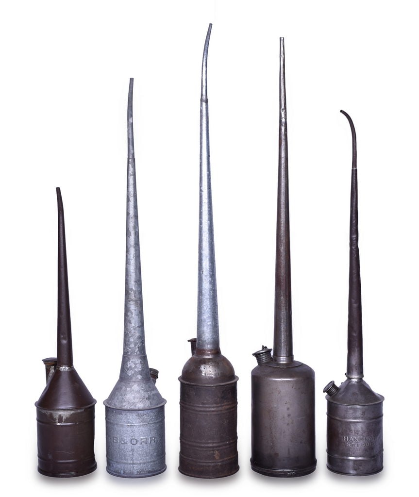 Five Tall Railroad Oil Cans - Baltimore & Ohio, Chicago & North Western ...