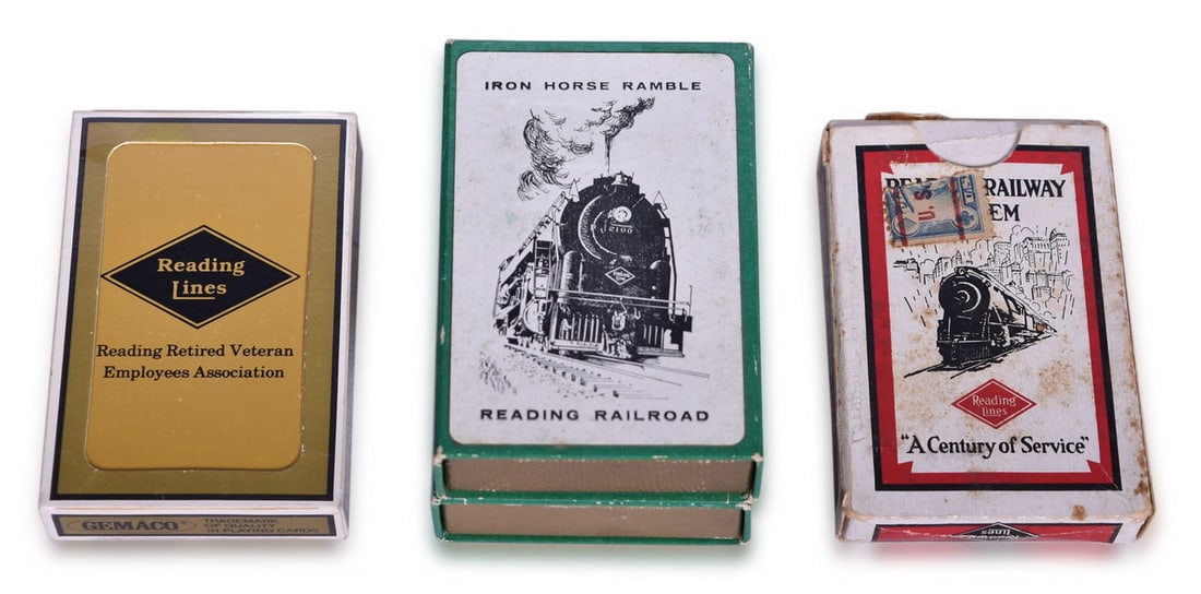 Four Reading Lines Railroad Playing Card Decks - Engine, Iron Horse ...