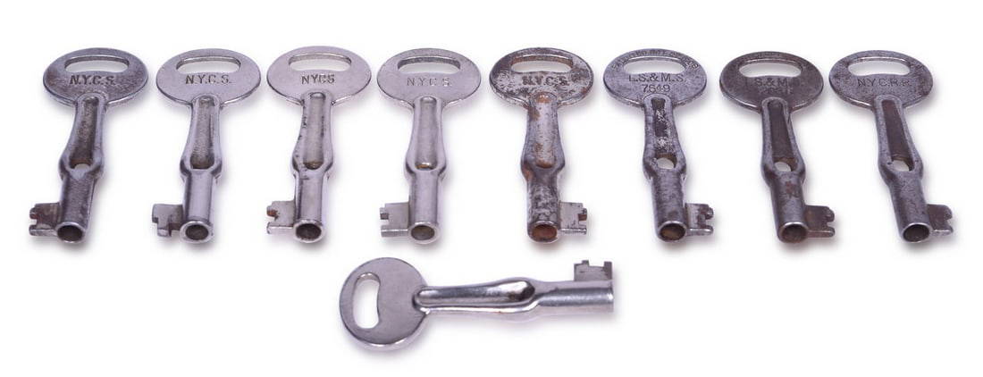 Nine Railroad Lock Oiler Keys - Lake Shore & Michigan Southern Railroad ...