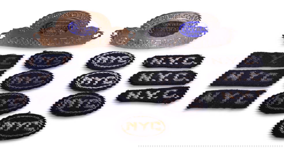 New York Central Railroad Brakeman And Conductor Cap Badges And Lapel ...