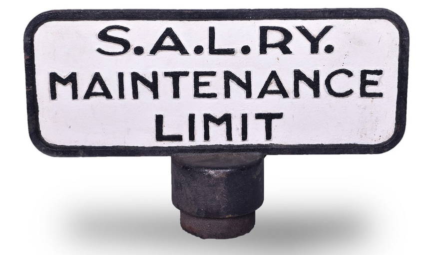 Seaboard Air Line Railroad Cast Iron Maintenance Limit Sign