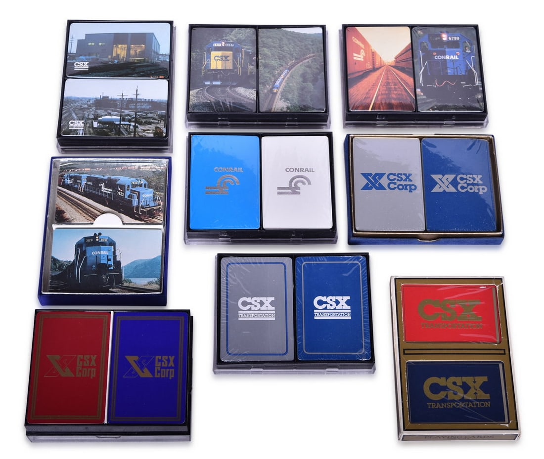 Twenty-two Conrail And Csx Railroad Playing Card Double Decks Including ...