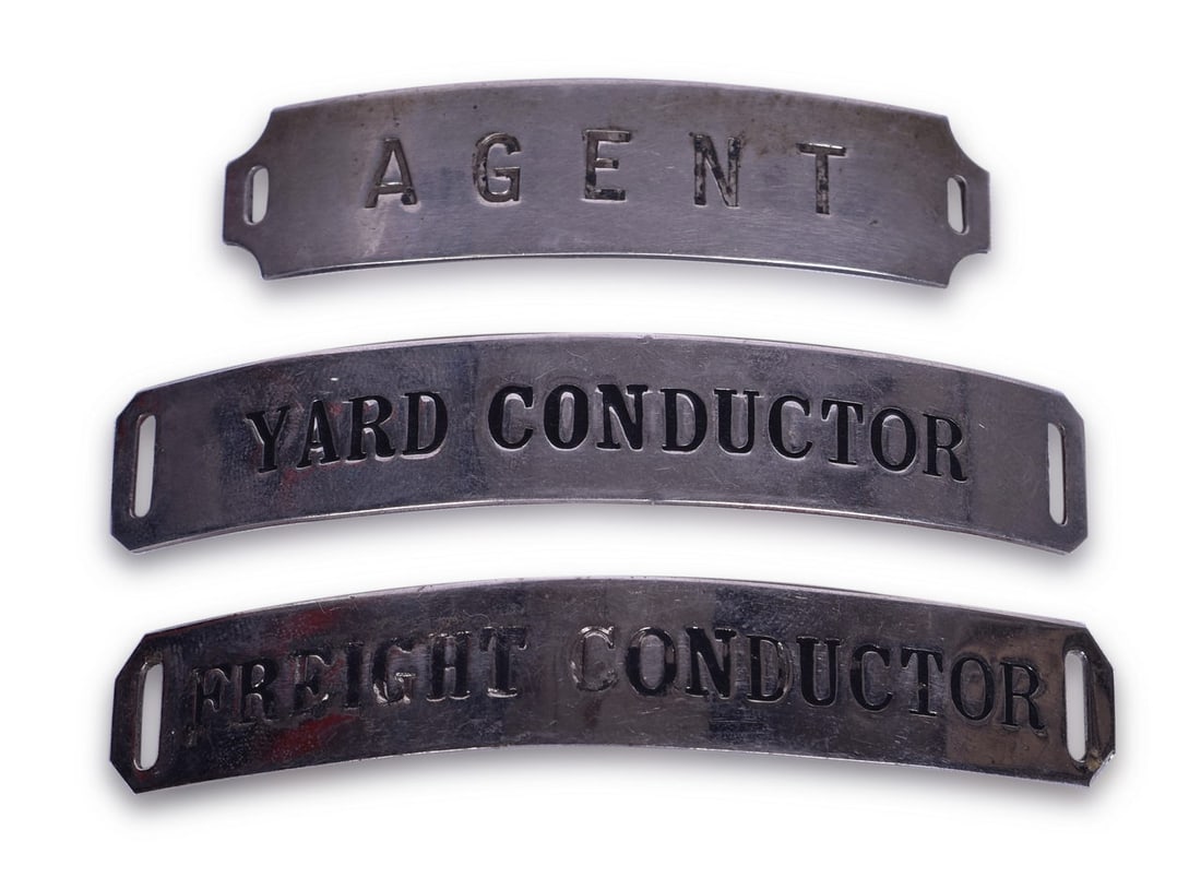 Three Nickel "freight Conductor", "agent" And "yard Conductor" Railroad ...