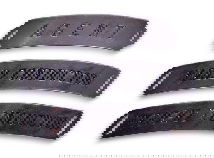 Three Nickel "freight Conductor", "agent" And "yard Conductor" Railroad ...