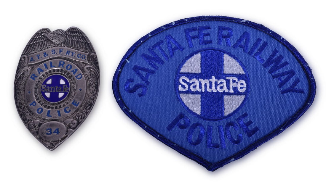 Atchison, Topeka And Santa Fe Railway Nickel Police Badge And Uniform ...