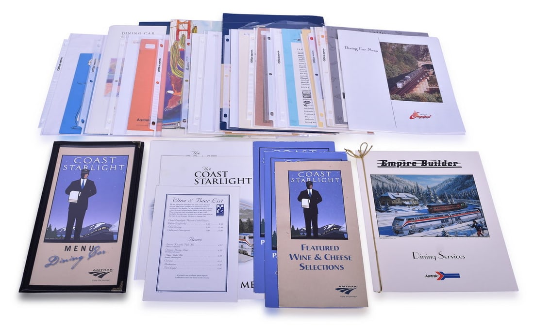 Thirty-three Amtrak Railroad Dining Car Menus - Coast Starlight, Empire ...