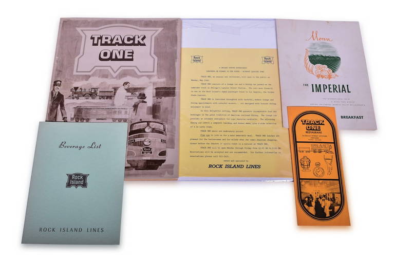 Four Rock Island Railroad Menus And Track One Opening Announcement The ...