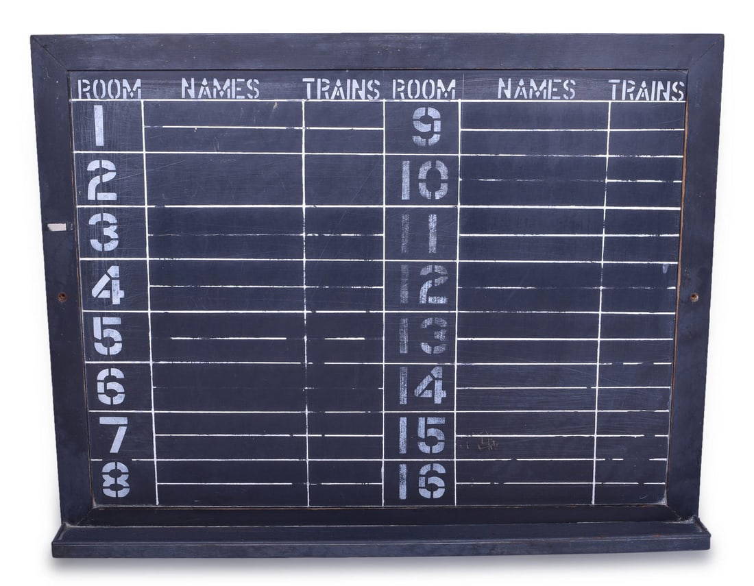 Central Vermont Railway Crew Bunk Assignment Black Board Auction