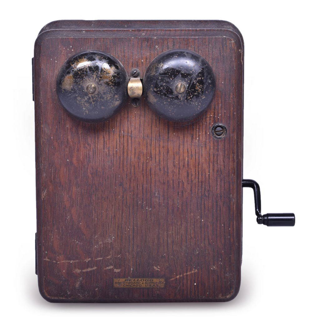 Kellogg Wooden Oak Hand Crank Wall Telephone Ringer Box Auction