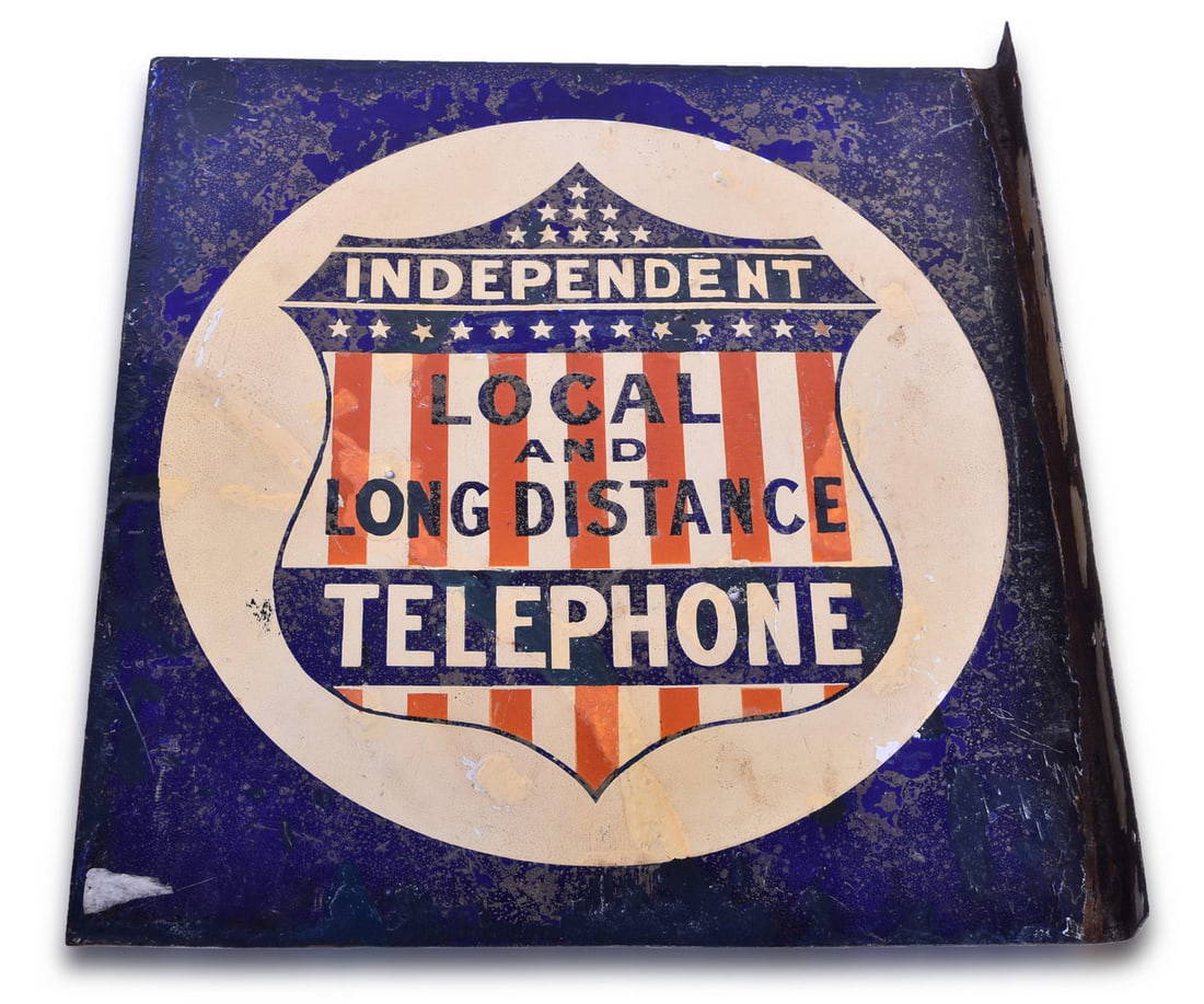 Independent Telephone Porcelain Flange Sign Auction