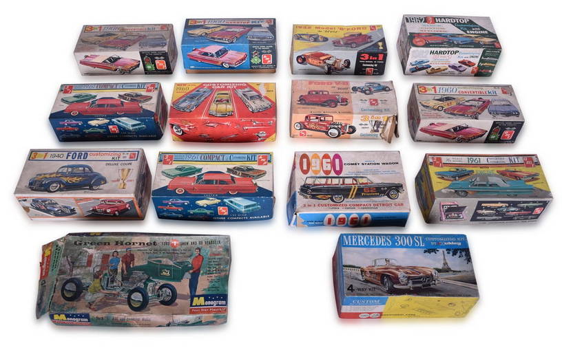 Fourteen Scale Model Car Customizing Kits Amt Smp, Monogram, And Hubley ...