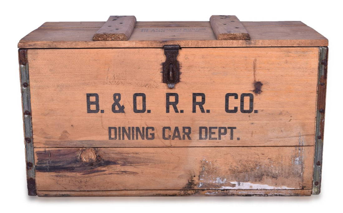 Baltimore & Ohio Railroad Dining Car Department Wooden Crate For ...