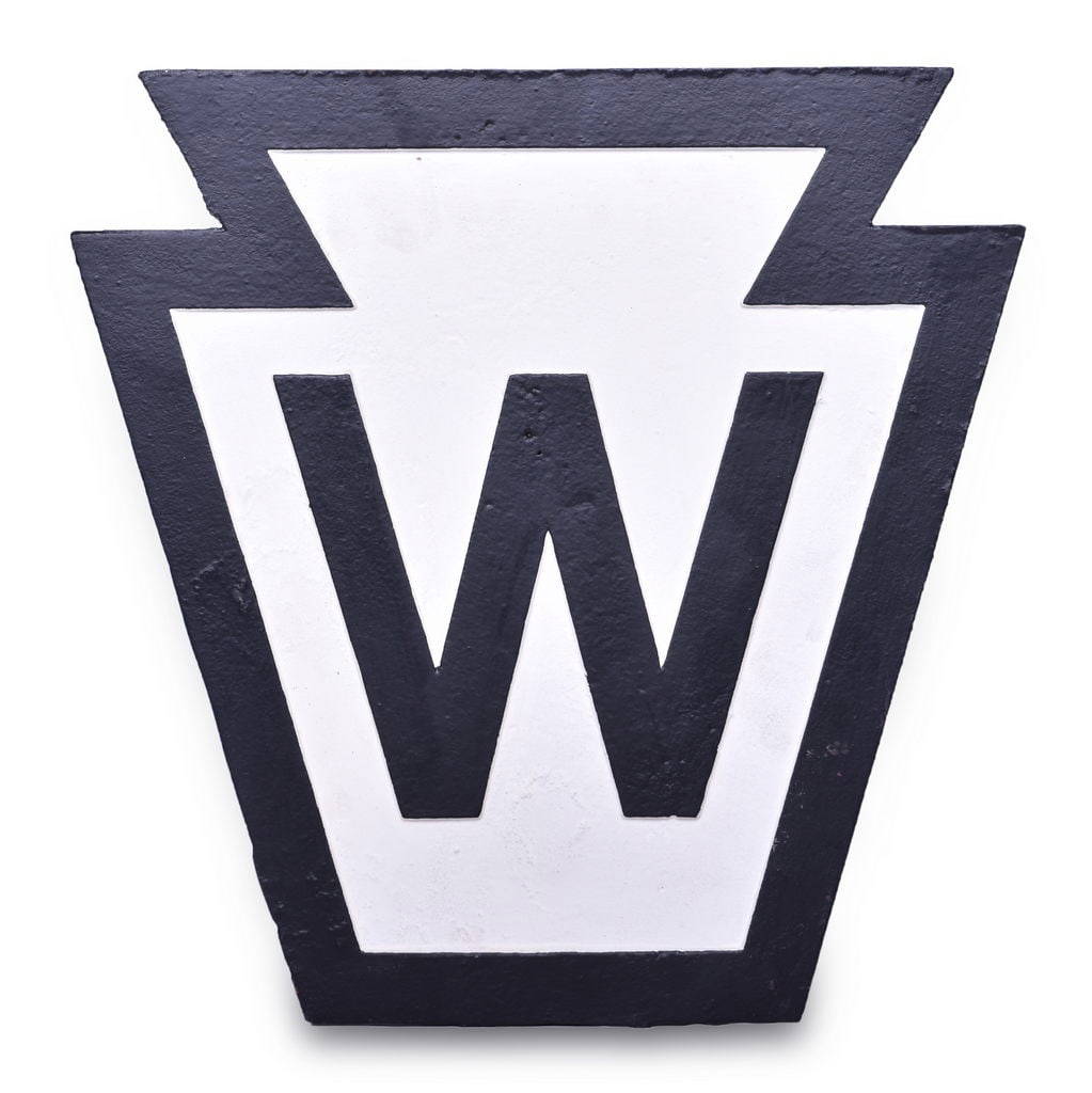 Pennsylvania Railroad Cast Iron Keystone Whistle Sign Auction