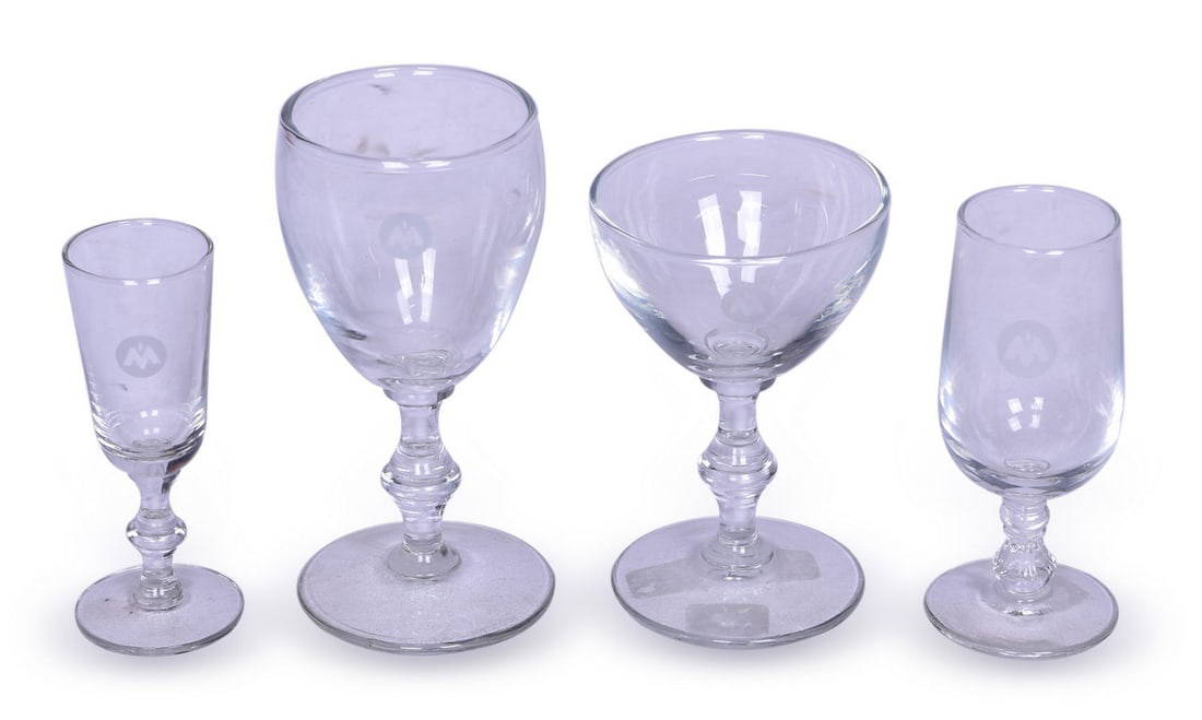 Set Of Four Monon Railroad Stemmed Drinking Glasses - Wine, Champagne ...