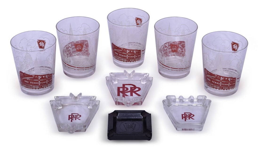 Pennsylvania Railroad Glasses And Ash Trays Auction