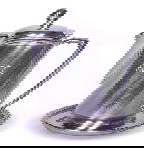 Florida East Coast Railroad Silver Syrup Pitcher W/ Attached Under Liner