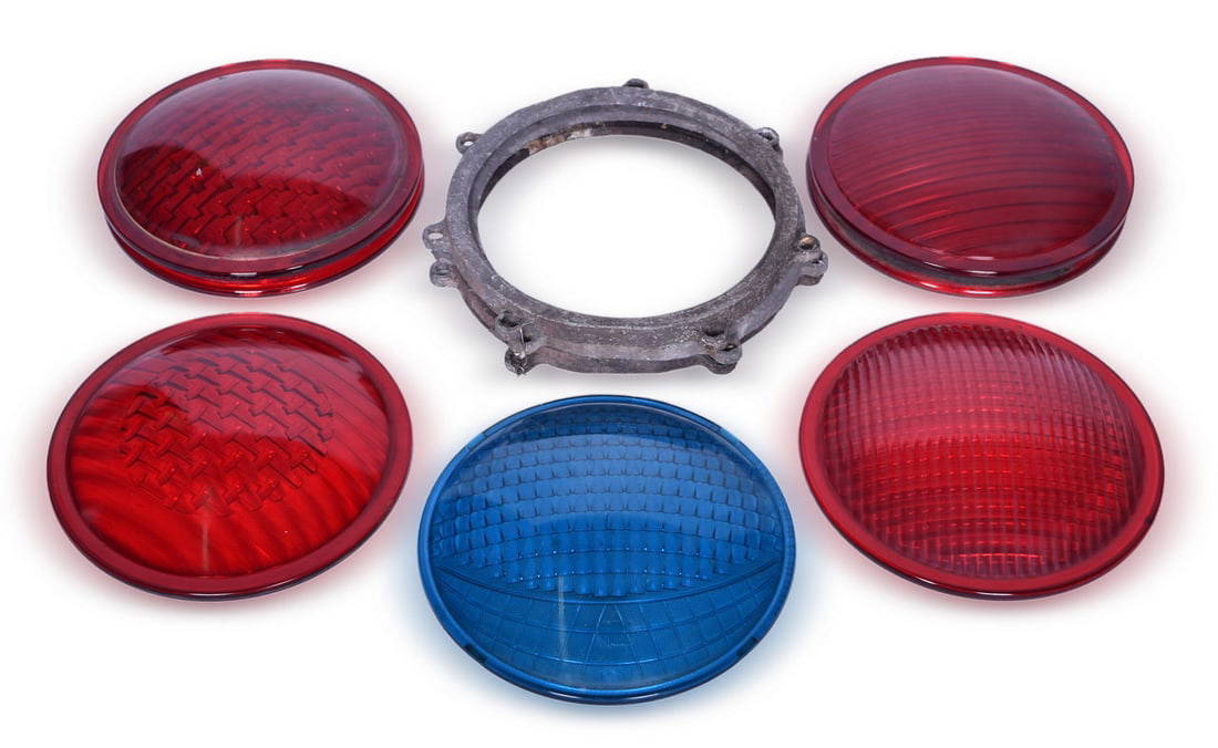 Group Of Glass Railroad Crossing Lenses And Retainers Auction