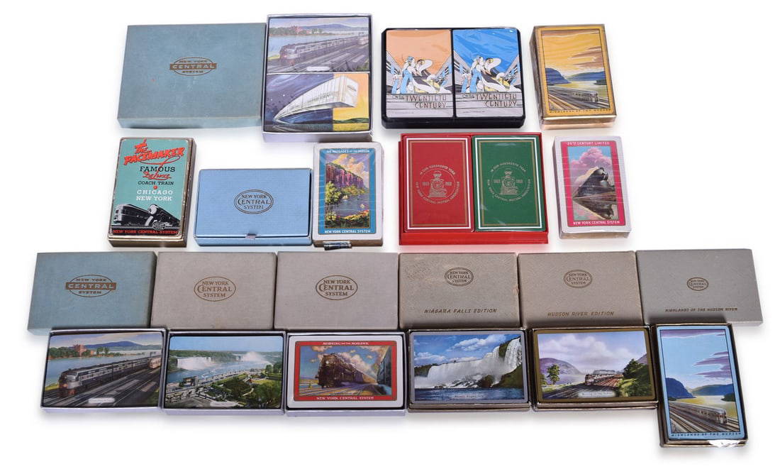 Sixteen New York Central Railroad Playing Card Decks Including New Old ...