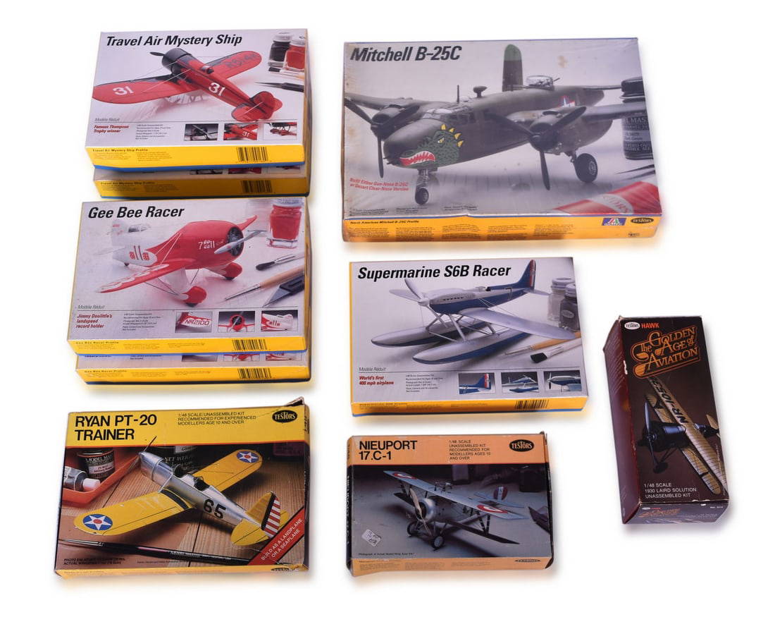 Nine Testors Scale Model Plane Kits - North American Mitchell B-25c ...