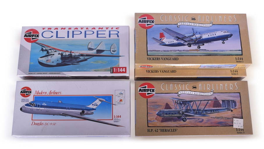 Five Airfix 1/144 Scale Airplane Model Kits Vickers Vanguard, Heracles ...