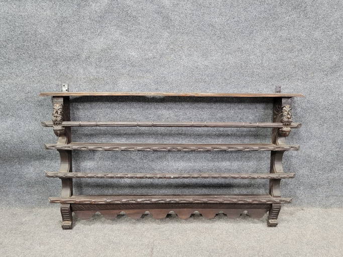 Hanging Victorian Plate Rack In The Manner Of Rj Horner