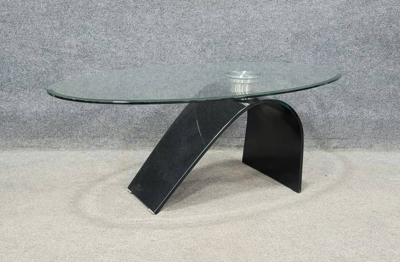 Modern Glass Top Italian Style Coffee Table