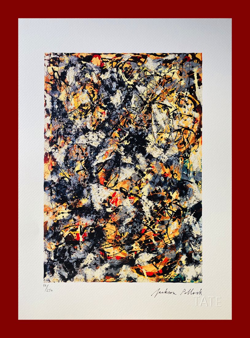 Jackson Pollock Composition With Red Strokes
