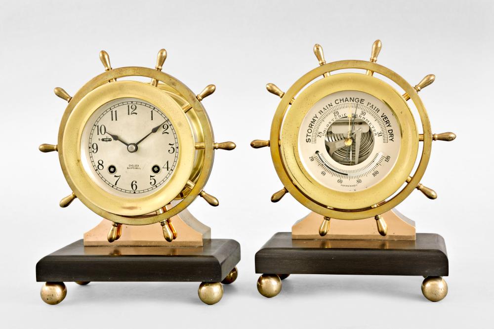 Chelsea Clock Co. "mariner" Desk Clock And Barometer