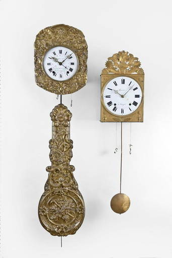 Three French Morbier Clocks, One Tall Clock And Two