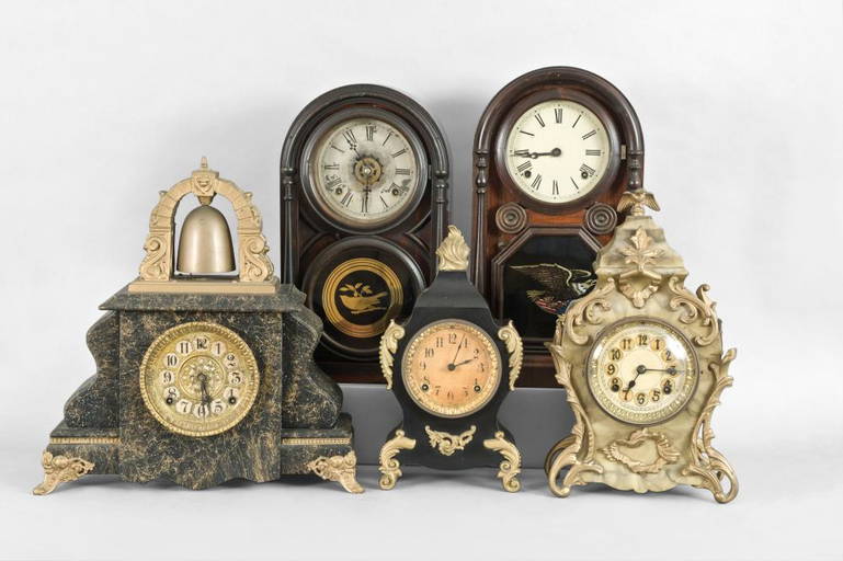 Five American Spring Driven Shelf Clocks - Sep 26, 2020 | Schmitt Horan ...