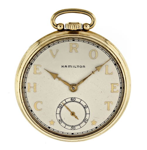 A 12 Size Hamilton Chevrolet 100 Car Club Pocket Watch