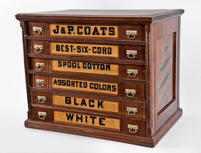J. & P. Coats Six Drawer Walnut Spool Cabinet - Nov 20, 2021 | Daniel ...
