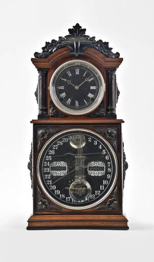 Ithaca Calendar Clock Co. 3 1/2 Double Dial Calendar Shelf Clock