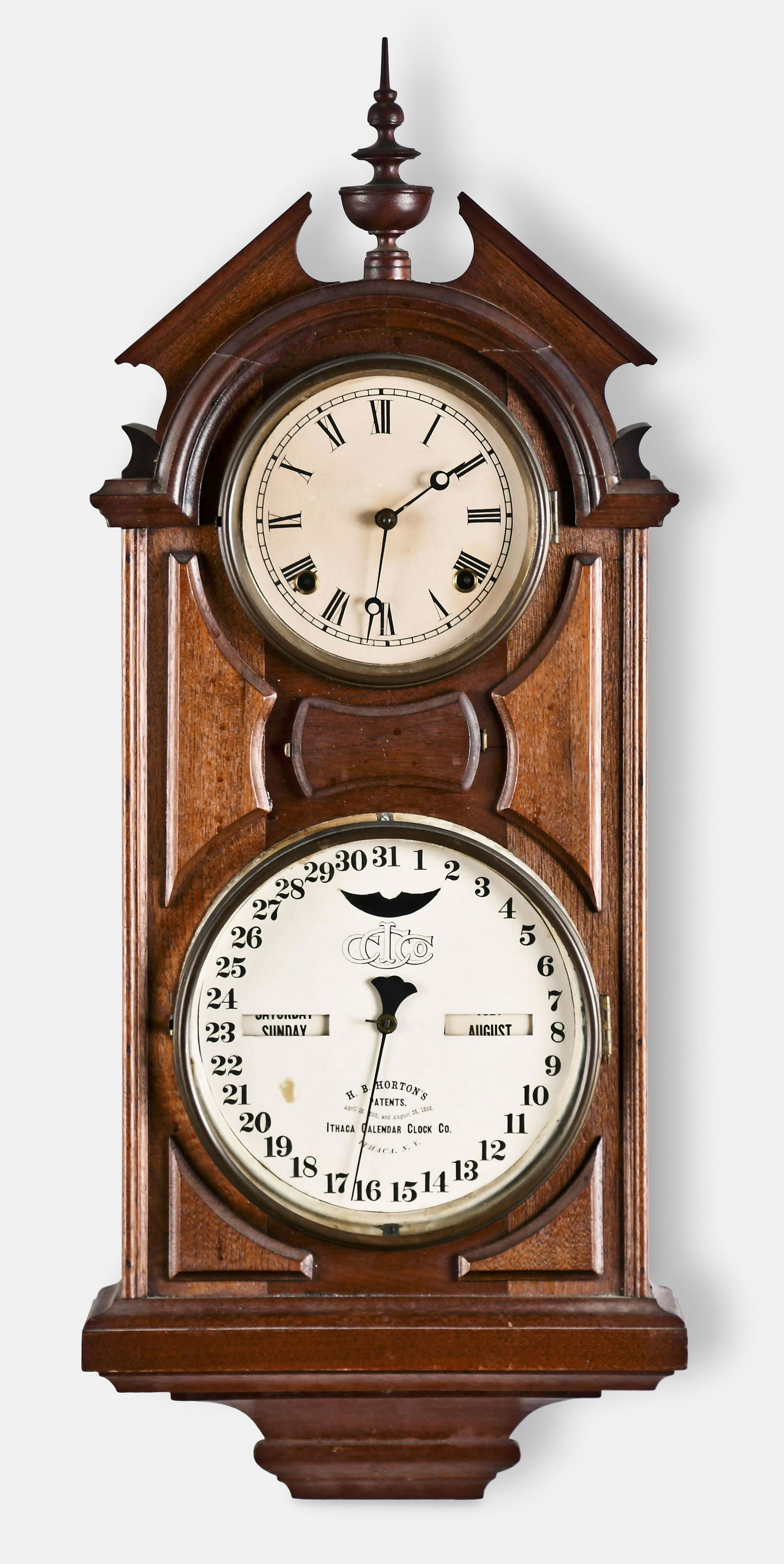 Ithaca Calendar Clock Co No. 6 Hanging Library Clock