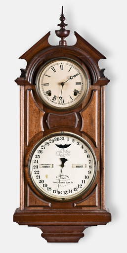 Ithaca Calendar Clock Co No. 6 Hanging Library Clock